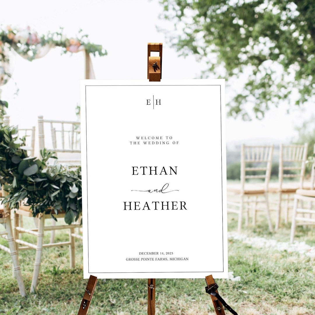 Printable Wedding Sign | Personalized Canva Template - Etsy