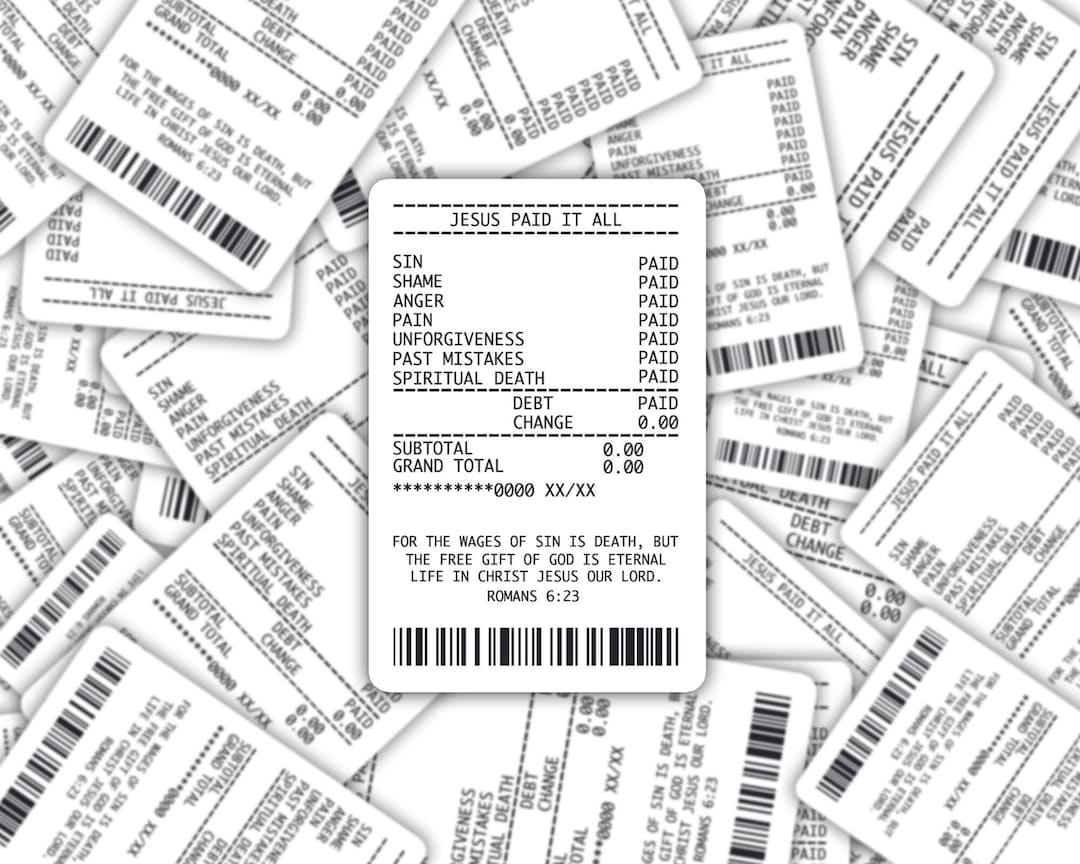 Jesus Paid It All Receipt Sticker - Etsy