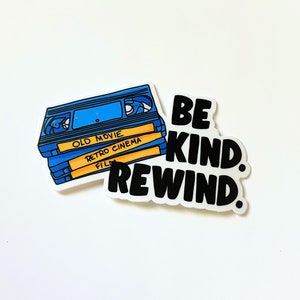 Be Kind, Rewind Retro Sticker - Etsy