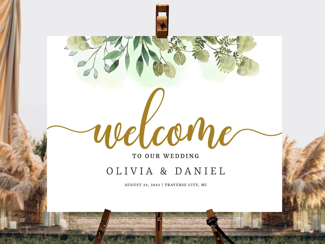 Welcome Sign for Wedding Wedding Welcome Sign Template Simple Wedding ...