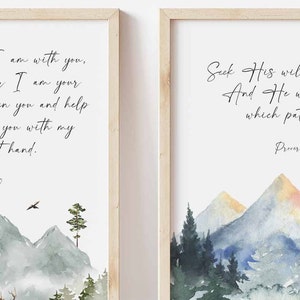 Watercolor Bible Verse Wall Art - Proverbs, Isaiah, Matthew - Etsy UK