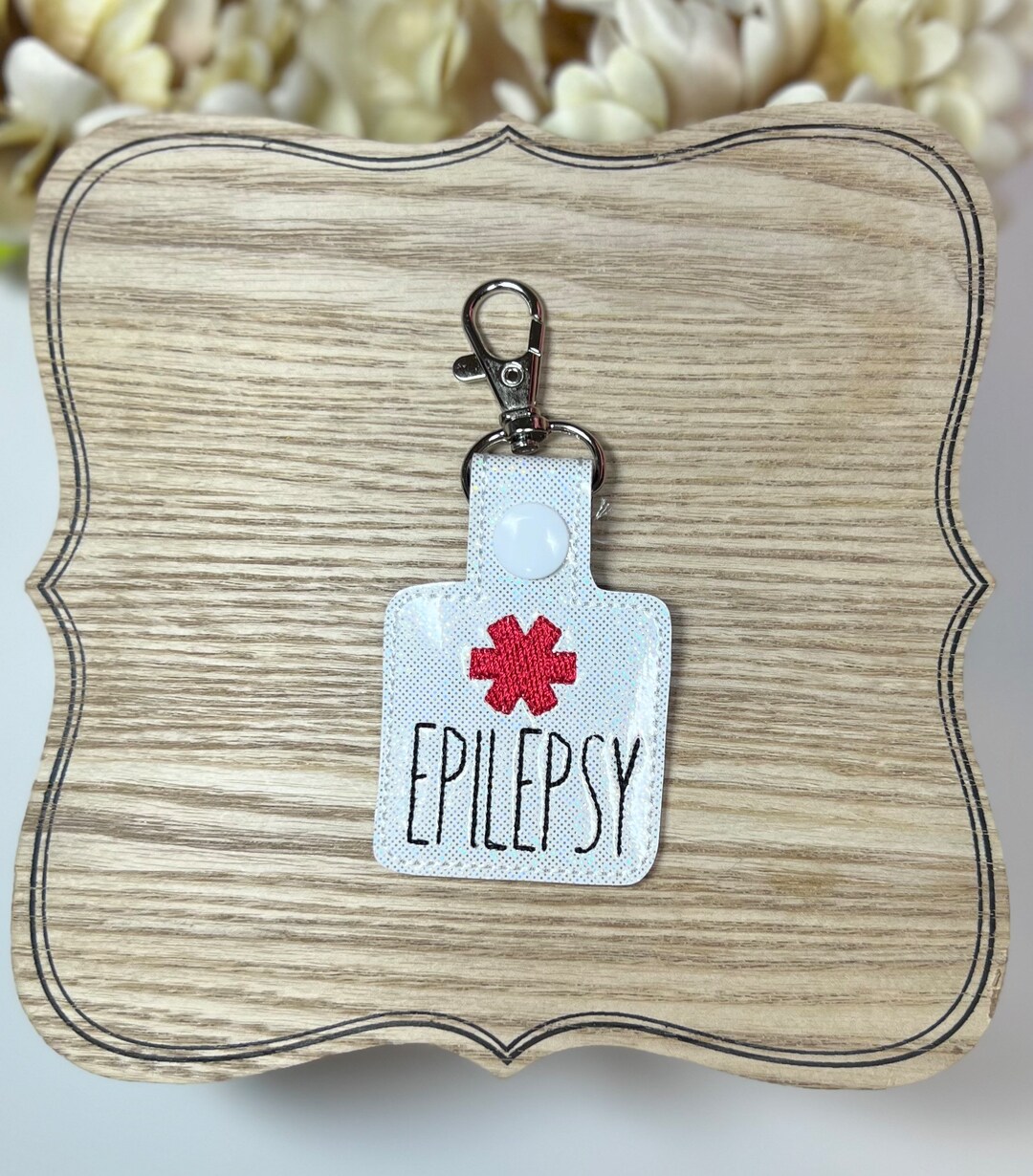 Epilepsy Medical Awareness Tag Epilepsy Snap Tab Keychain - Etsy