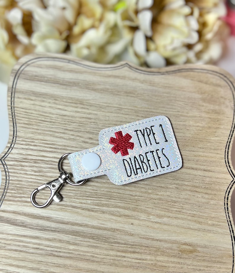 Type 1 Diabetes Medical Alert Health Keychain Snap Tab - Etsy