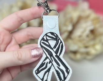 Zebra Ribbon Keychain - Etsy