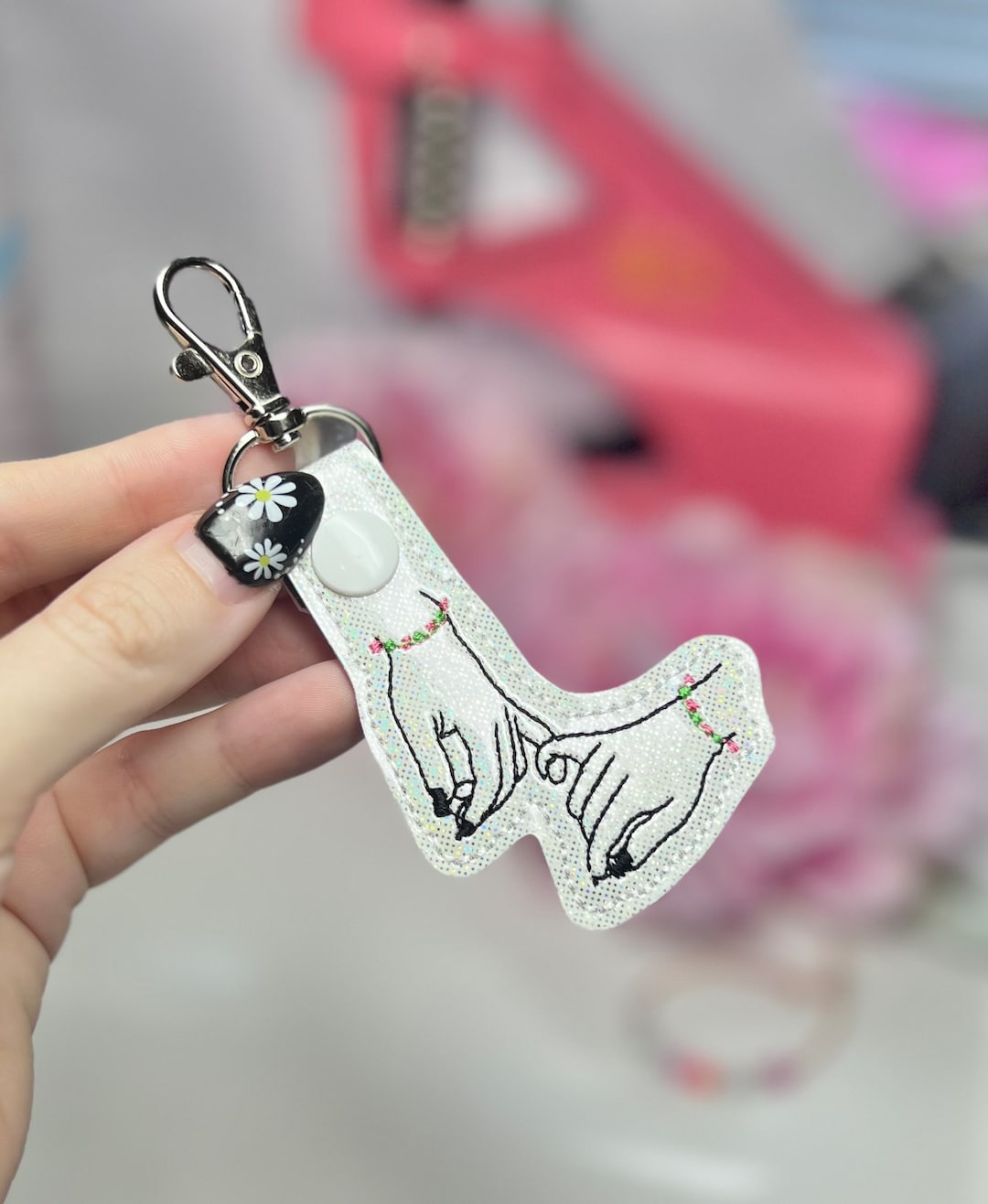 Friendship Bracelet Pinky Promise Keychain Tag Bestie Beat Friend Snap Tab - Etsy