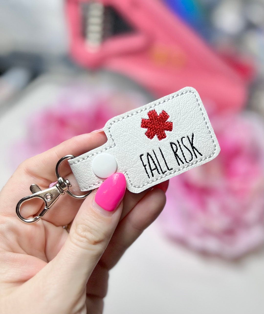 Fall Risk Medical Awareness Tag Keychain - Etsy