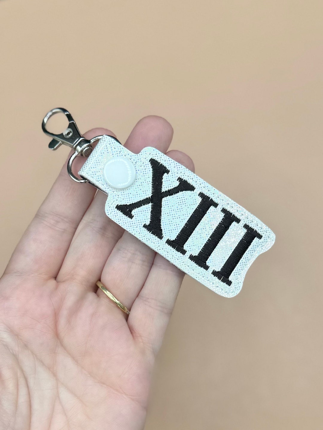 XIII 13 Roman Numerals Keychain Snap Tab Lucky Number Fans - Etsy
