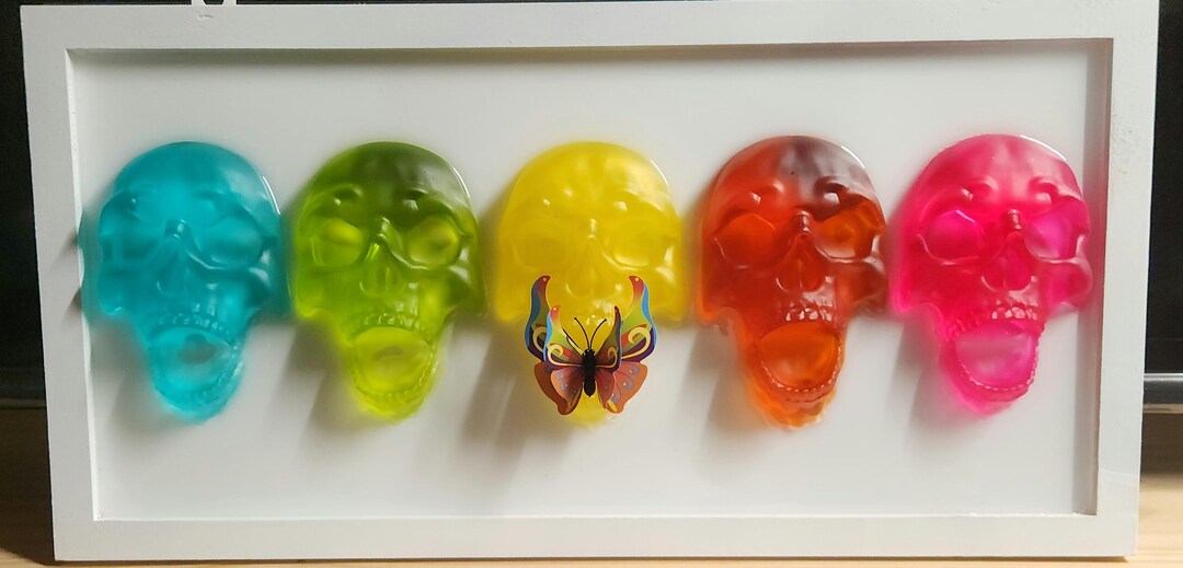 Skeleton Skull Multi-color Resin Wall Art - Etsy