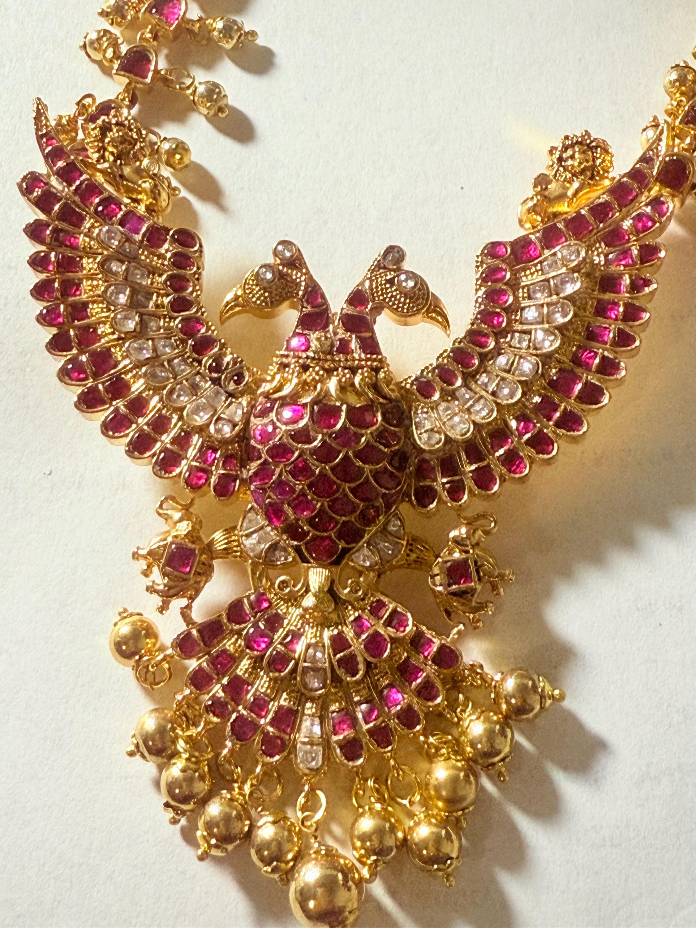 Gandaberunda Kundan Pendant Necklace - Etsy