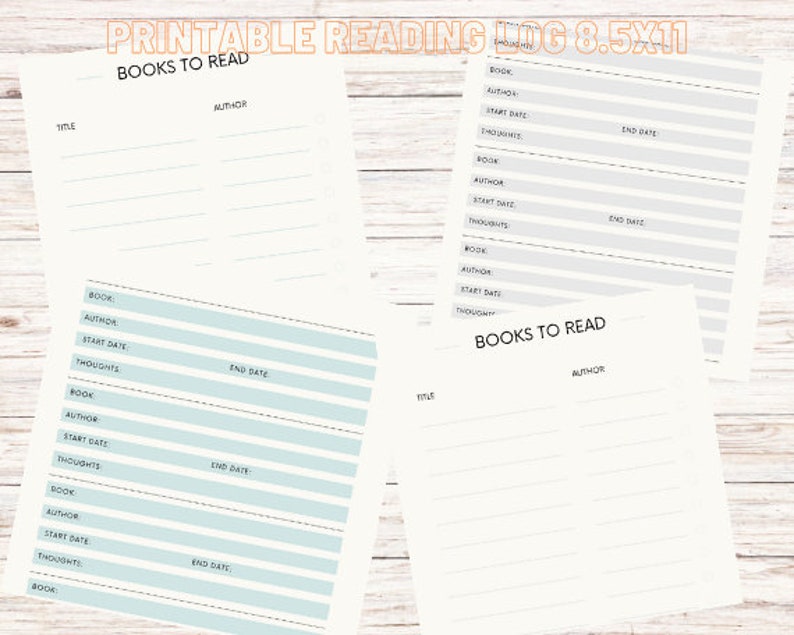 Reading Log Tracker, Printable Book Journal, PDF Reading Journey ...