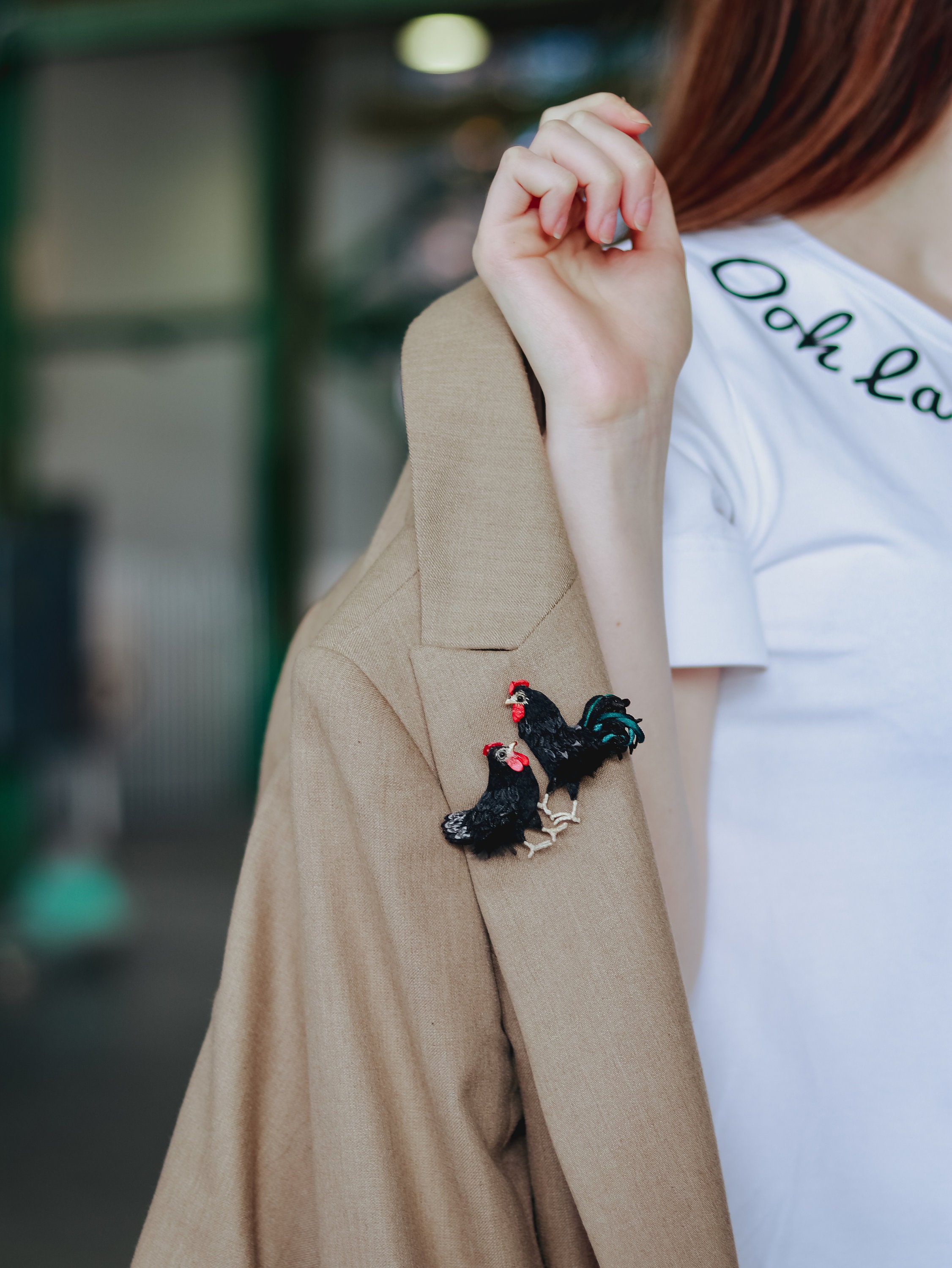 Easter Hen Pin. Hand Embroidered Chicken Brooch. - Etsy