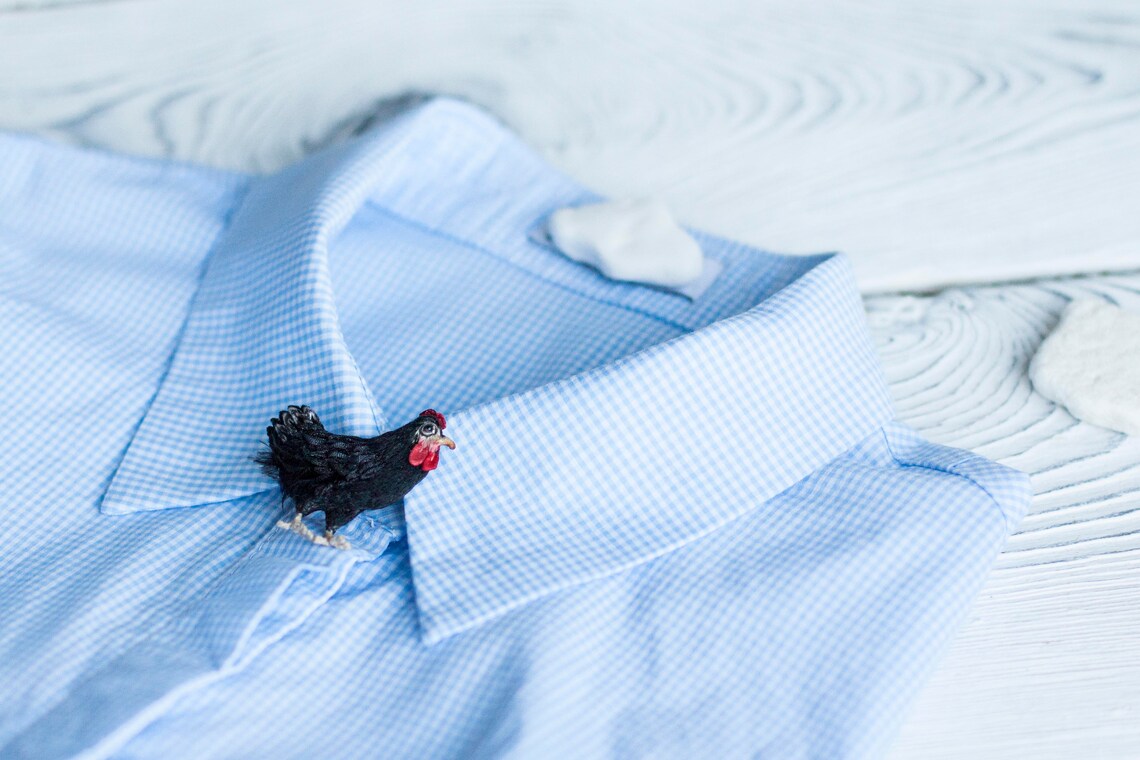 Easter Hen Pin. Hand Embroidered Chicken Brooch. - Etsy