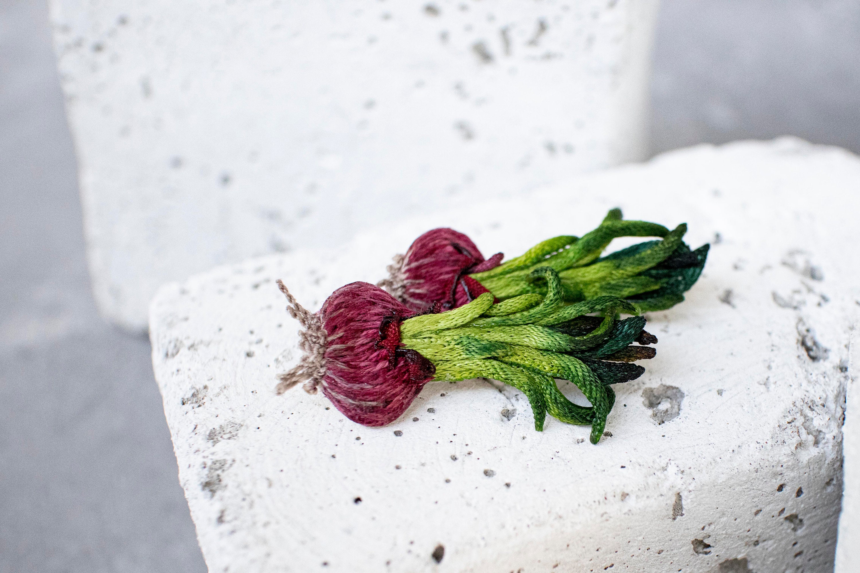 SET of 2 Red Onion Embroidered Pins - Etsy