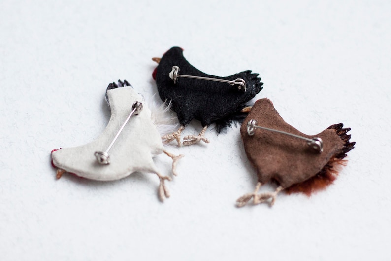 Easter Hen Pin. Hand Embroidered Chicken Brooch. - Etsy