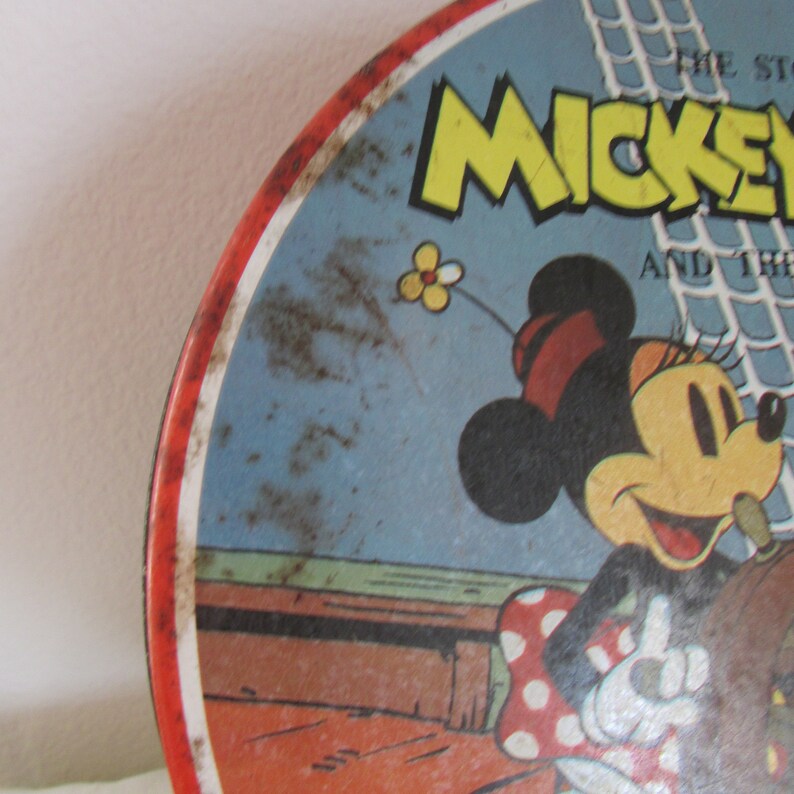 Walt Disney Company Mickey Mouse and the Smugglers Tin 1980s Round ...