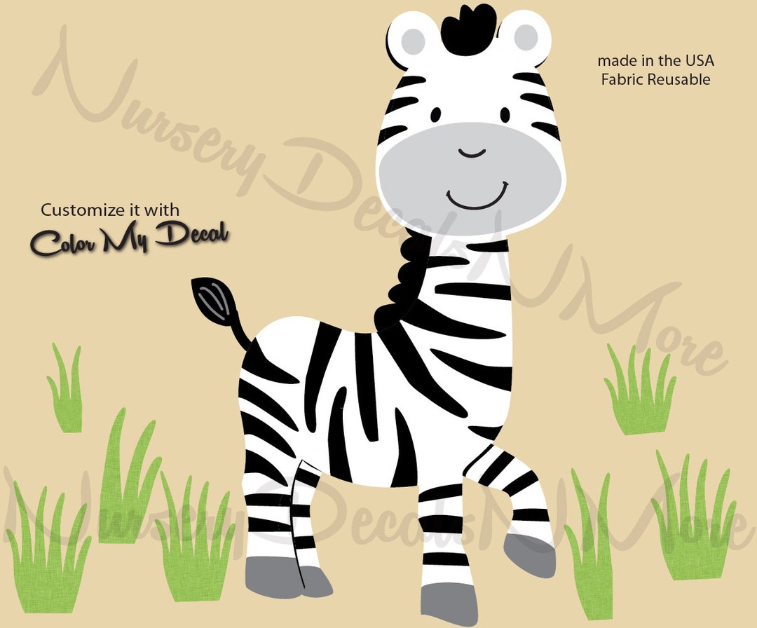 Jungle Safari Wall Decals Zebra Wall Decal (zebra Grass) AOC - Etsy