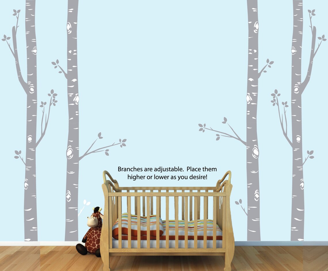 Custom Birch Tree Wall Decals Reusable Easier to Install - Etsy