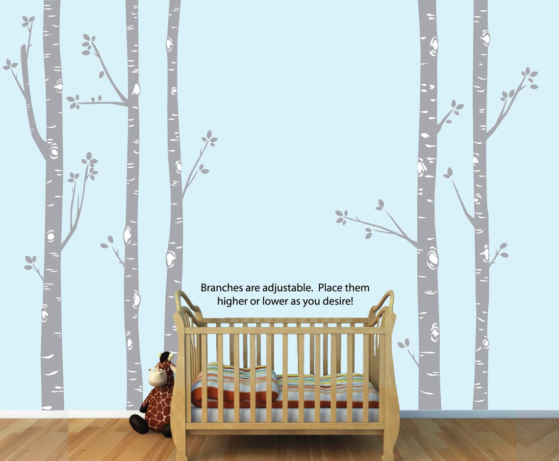 Custom Birch Tree Wall Decals Reusable Easier to Install - Etsy