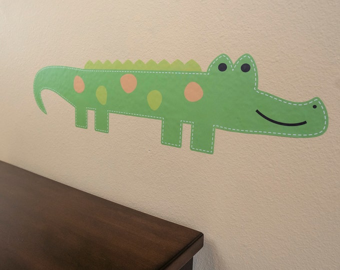 Kids Wall Decals - Large Reusable Alligator Wall Decal - Etsy