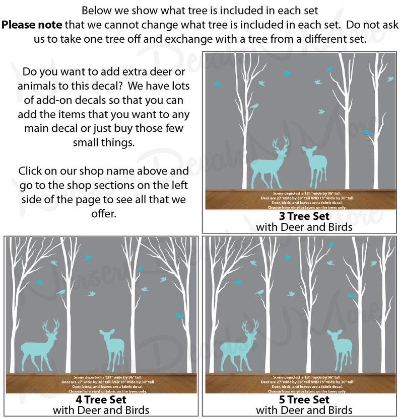 Forest Nursery Decal Buck and Doe With Trees Wall Decal - Etsy