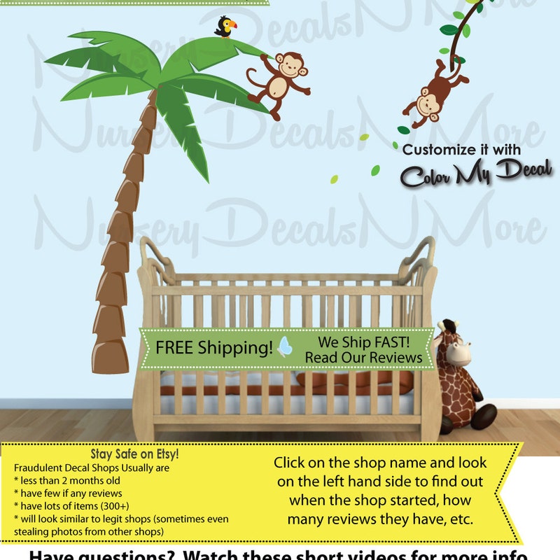 Monkey Vine Decal - Etsy