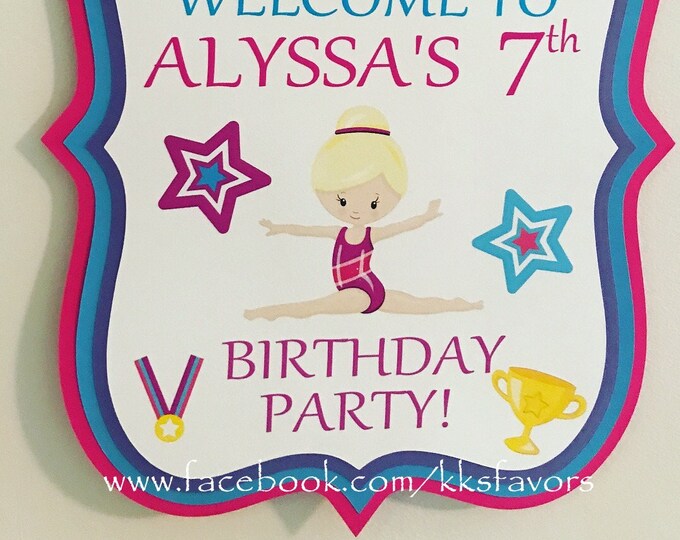 Gymnastics Party Door Sign/gymnastics Birthday Door Sign/tumbling Party ...
