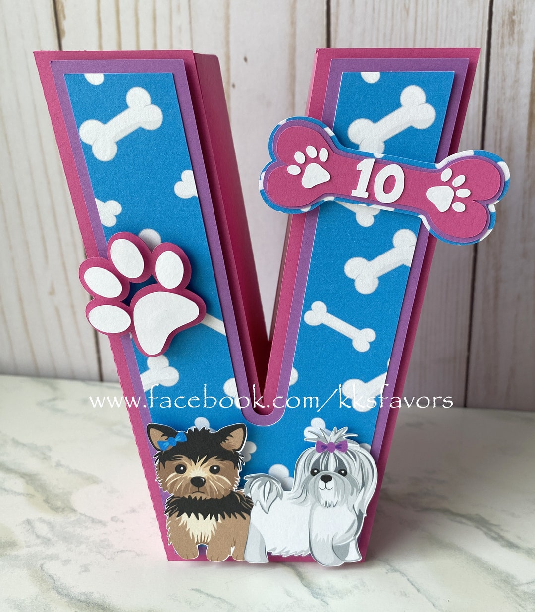 Carta de cachorro 3D / Número de cachorro 3D / Decoración de fiesta de ...