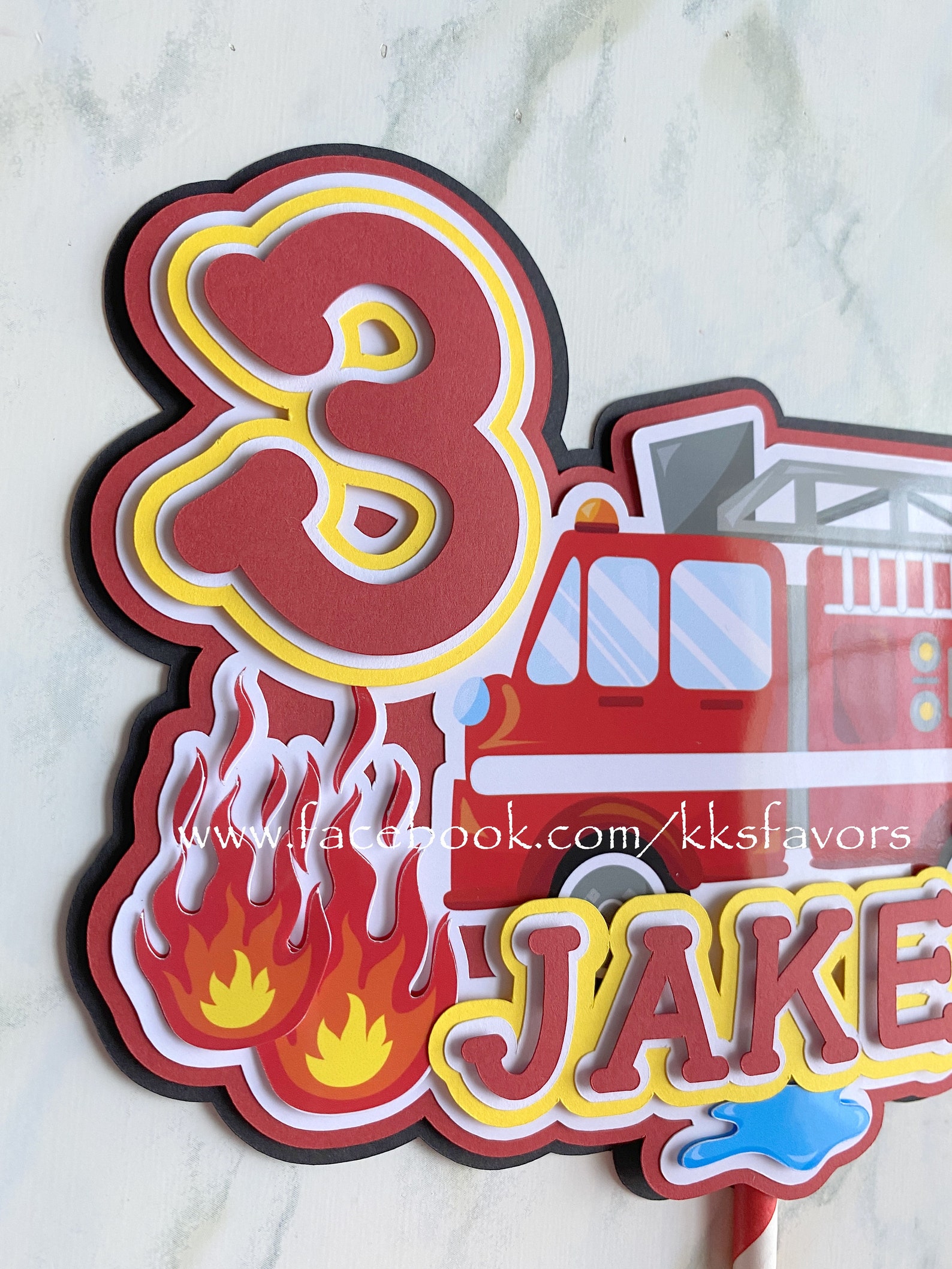 Fire Cake Topper/fireman Party Cake Topper/fireman Birthday - Etsy