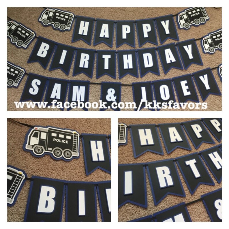 Police Birthday Party Banner/Swat Truck Party Banner/Police | Etsy