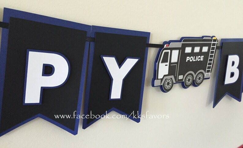 Police Birthday Party Banner/swat Truck Party Banner/police - Etsy