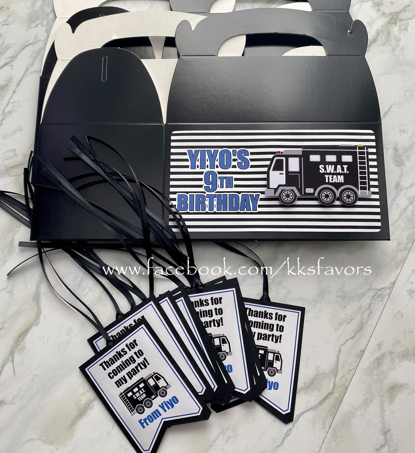 Police Party Favor Box/swat Truck Party Favor Boxes/police - Etsy