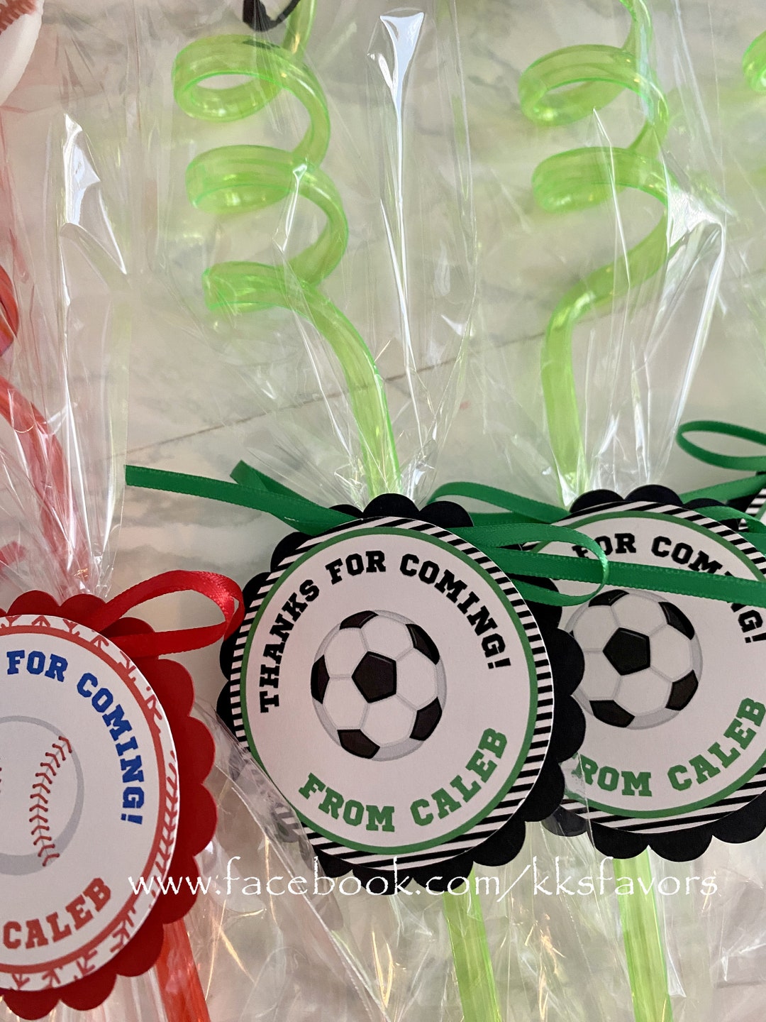 Soccer Party Favors/soccer Birthday/soccer Party/soccer Straws/ball ...