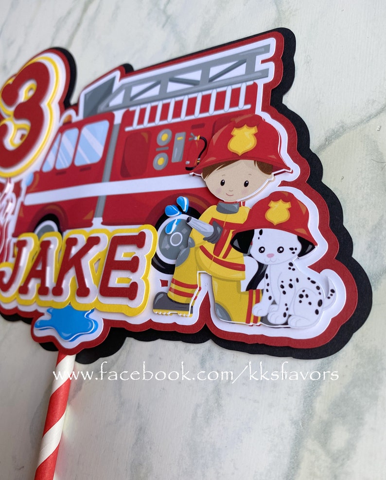 Fire Cake Topper/fireman Party Cake Topper/fireman Birthday - Etsy