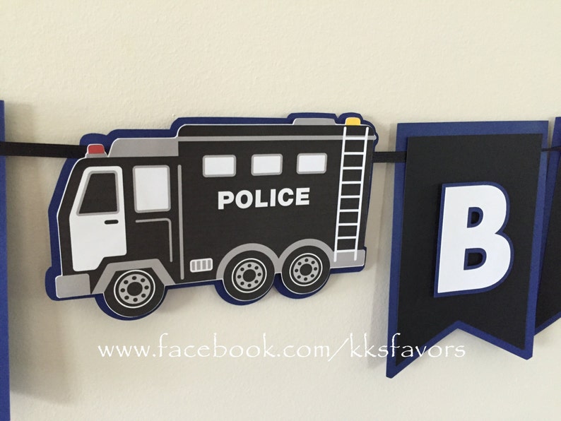 Police Birthday Party Banner/Swat Truck Party Banner/Police | Etsy