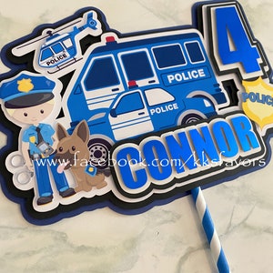 Police Cake Topper/police Party Cake Topper/police Birthday Cake Topper ...