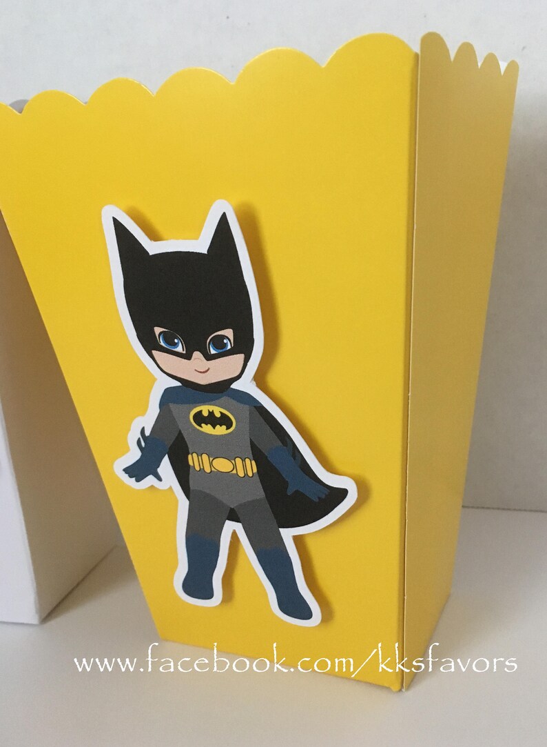 Batman Party Popcorn Boxes/batman Birthday Party Popcorn | Etsy