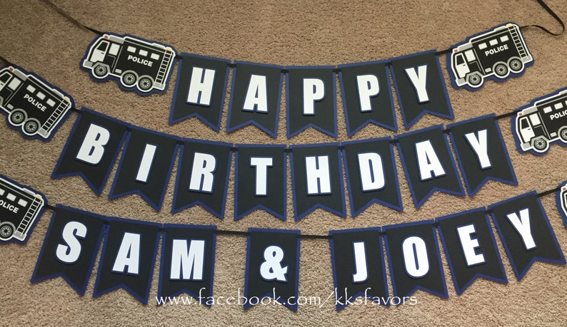 Police Birthday Party Banner/swat Truck Party Banner/police | Etsy