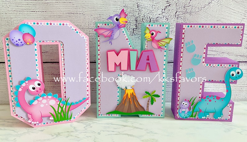 Pink Dinosaur 3D Letter/pink Dinosaur 3D Number/pink Dino - Etsy