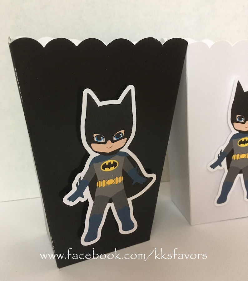 Batman Party Popcorn Boxes/batman Birthday Party Popcorn | Etsy