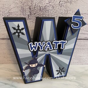 3D Ninja Letter/3d Ninja Number/ninja 3d Letter Set/ninja Party Décor ...