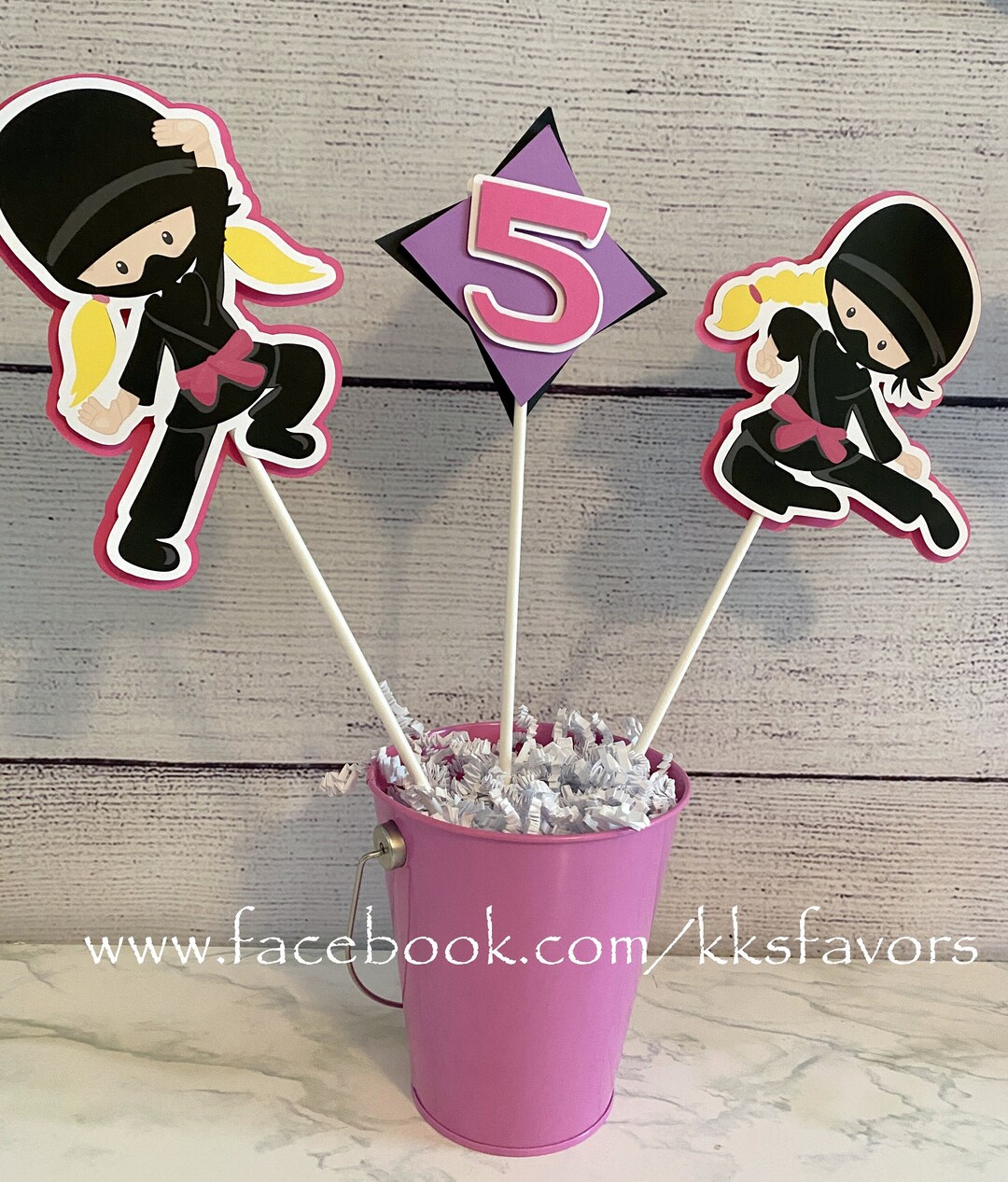 Ninja Girls Party Centerpiece/ninja Girls Birthday Centerpiece/ninja ...
