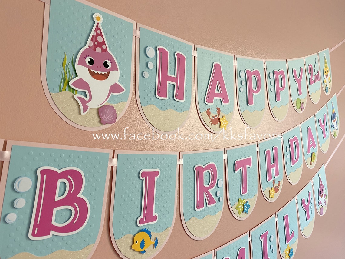 Baby Shark Banner/baby Shark Party Banner/baby Shark Birthday - Etsy