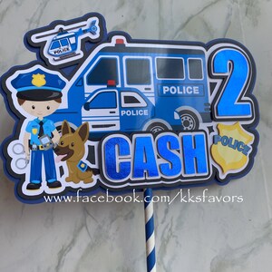 Police Cake Topper/police Party Cake Topper/police Birthday Cake Topper ...