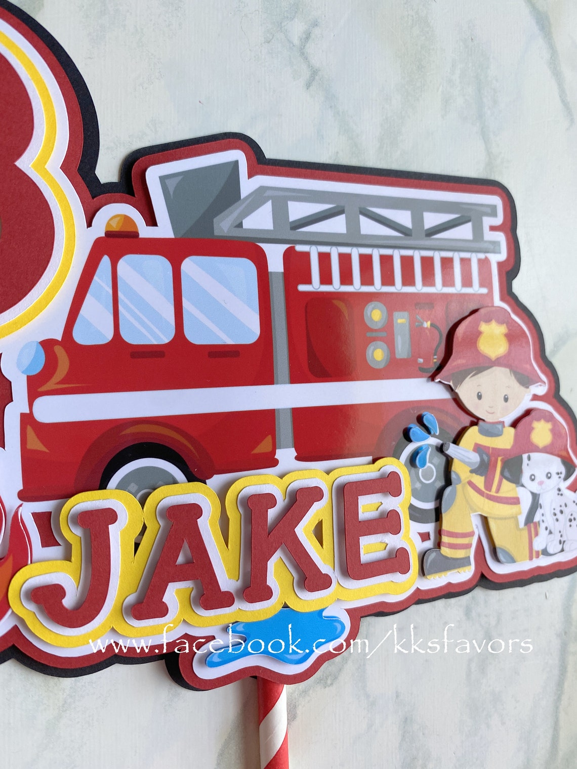 Fire Cake Topper/fireman Party Cake Topper/fireman Birthday - Etsy
