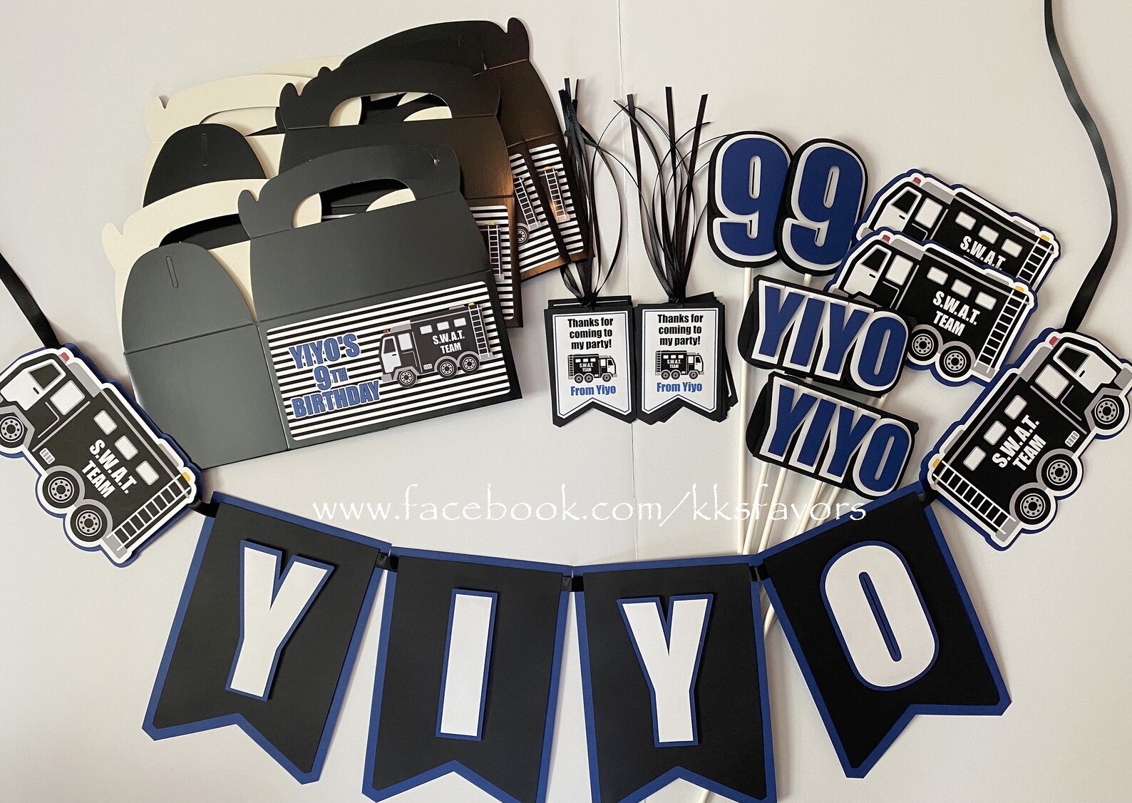 Police Party Favor Box/swat Truck Party Favor Boxes/police - Etsy