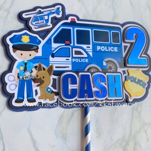 Police Cake Topper/police Party Cake Topper/police Birthday Cake Topper ...