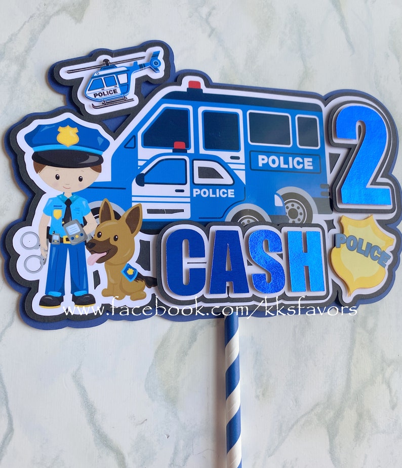 Police Cake Topper/police Party Cake Topper/police Birthday - Etsy