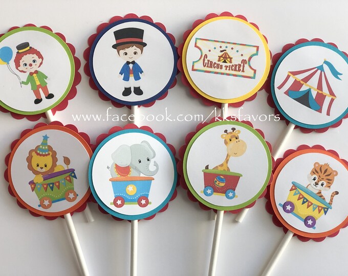 Carnival Party Cupcake Toppers/circus Party Cupcake Toppers/circus ...