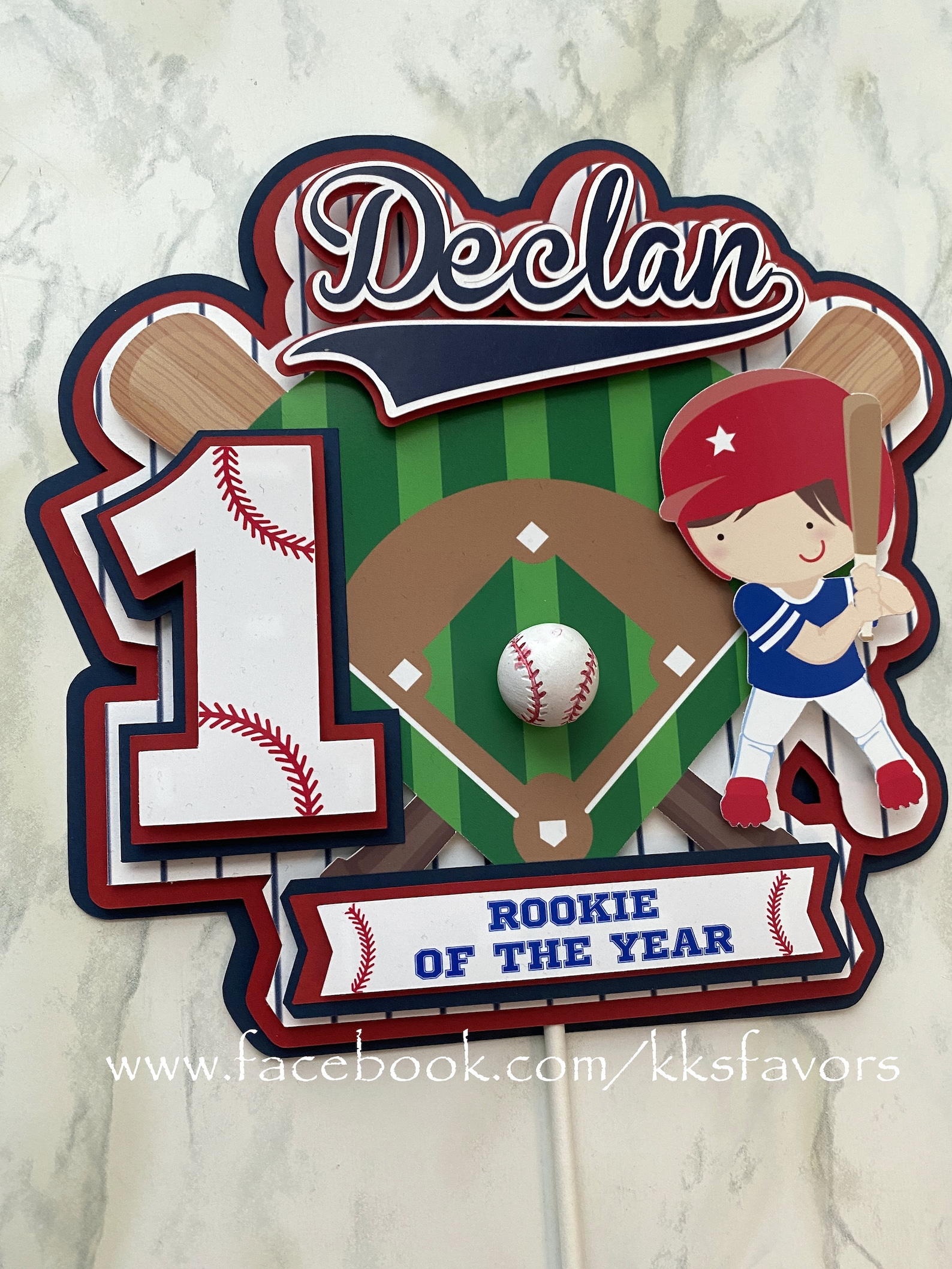 Baseball Cake Topper/rookie of the Year Cake Topper/baseball | Etsy