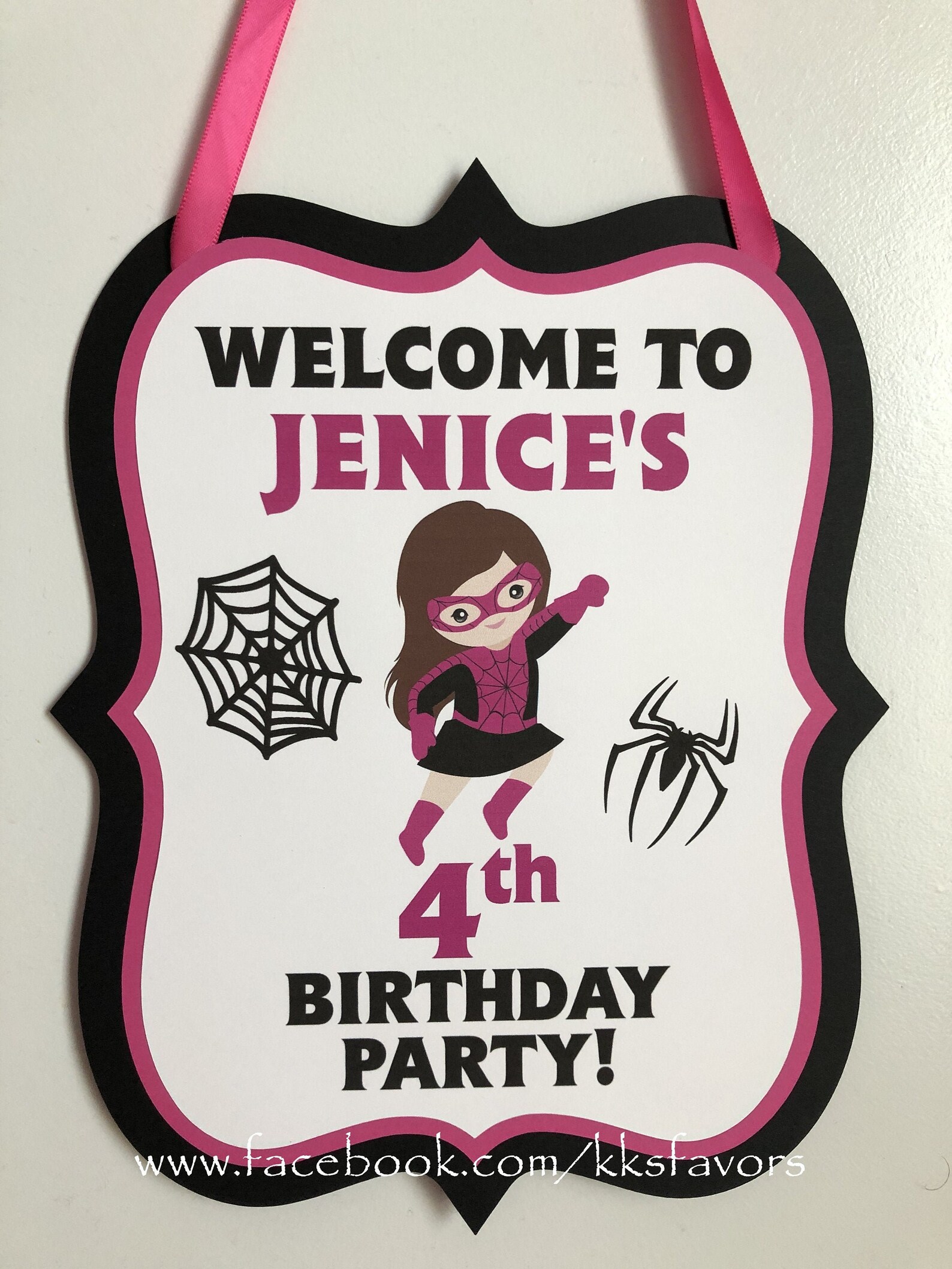 Spider Girl Birthday Party Sign/spidergirl Birthday Party | Etsy